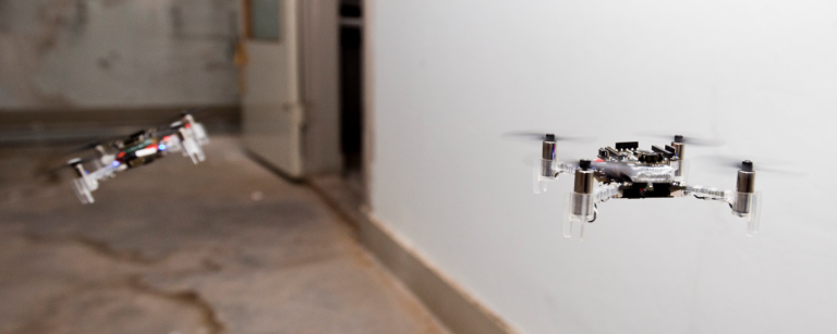 Minimal navigation solution for a swarm of tiny flying robots to ...